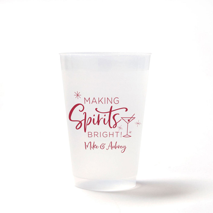 Custom Making Spirits Bright Frosted Plastic Cup, set of 50 Party Cups ...