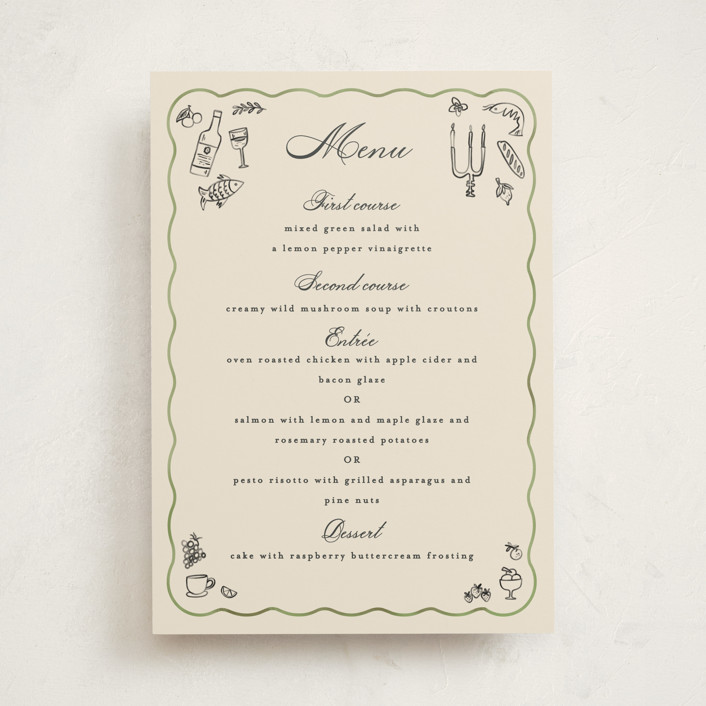 Formal scallop Party Menus by Creo Study | Minted