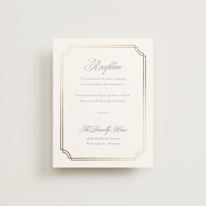Formally Foil-Pressed Reception Cards by Sarah Brown | Minted