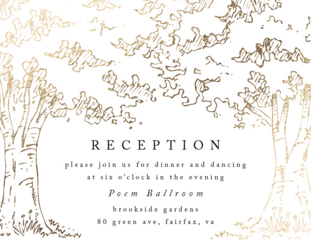 A Poem For The Trees Foil-Pressed Reception Cards by Qing Ji | Minted