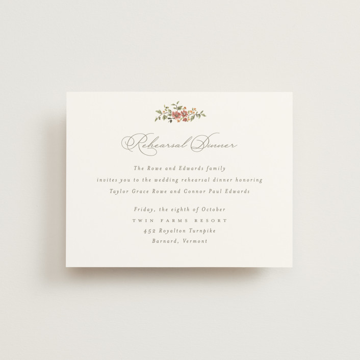 Foliage Crest Rehearsal Dinner Cards by Everett Paper Goods | Minted