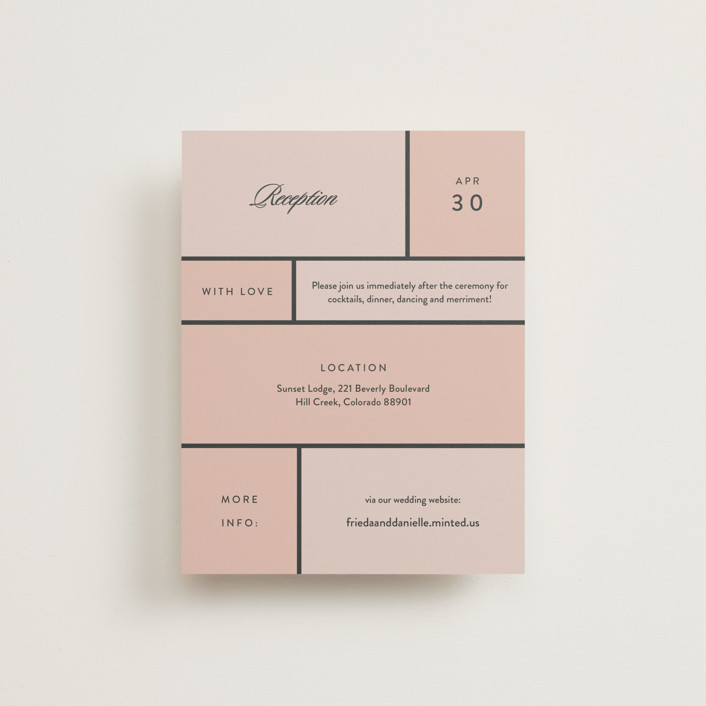 Modern Squares Reception Cards by FRANI | Minted