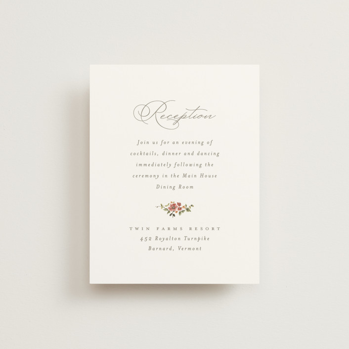 Foliage Crest Reception Cards by Everett Paper Goods | Minted