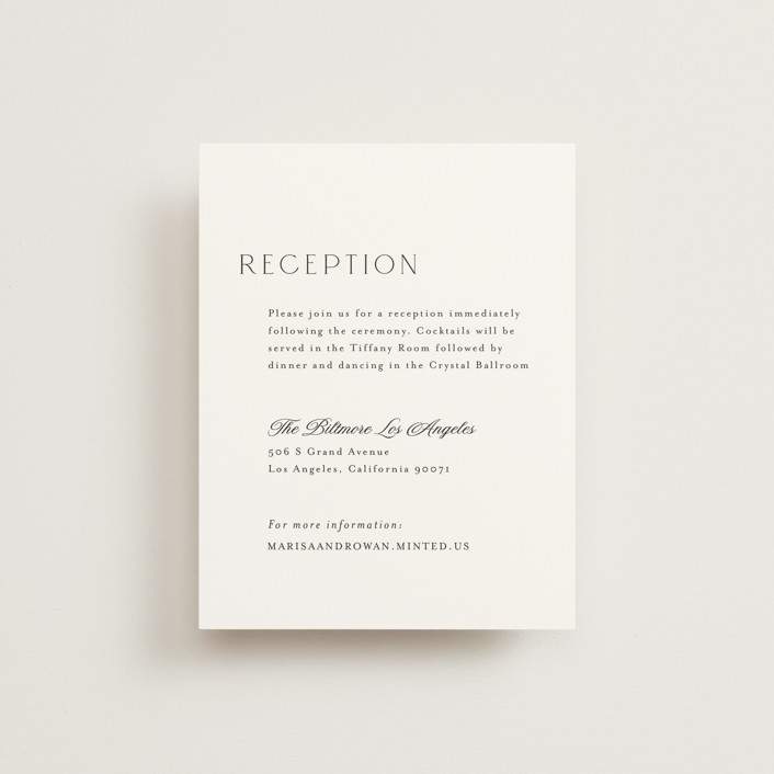 Classic Chic Reception Cards by Shirley Lin Schneider | Minted
