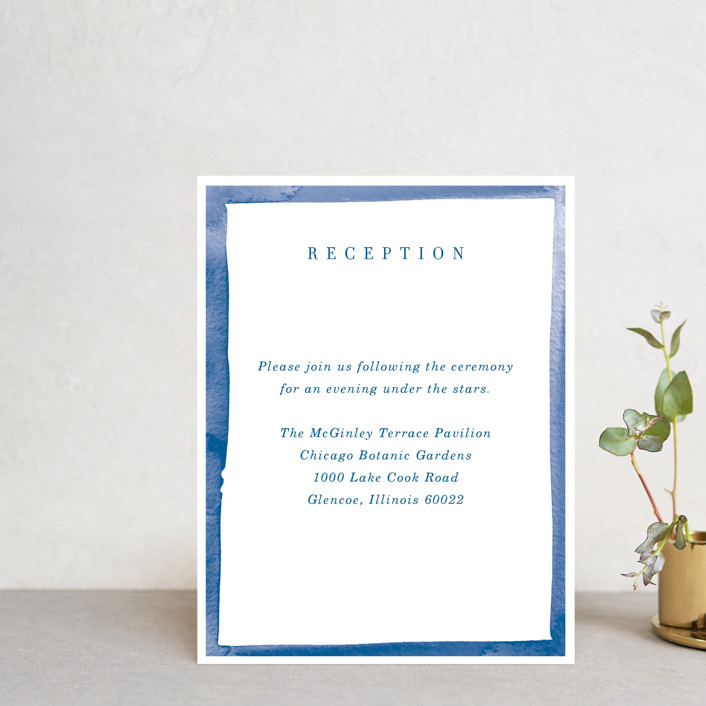 Watercolor Edged Border Reception Cards by Baumbirdy | Minted