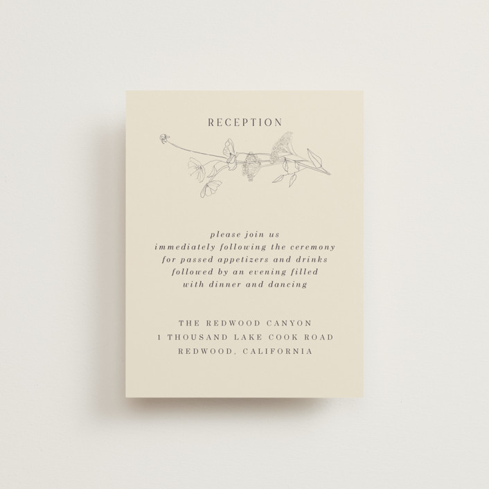 floral stamp Reception Cards by Baumbirdy | Minted