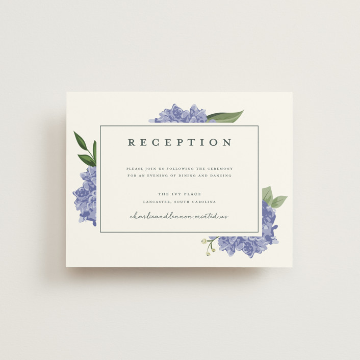 Hydrangea Frame Reception Cards by Susan Moyal | Minted