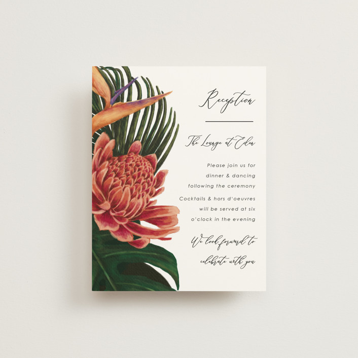 Tropical Bouquet Reception Cards by Elly | Minted