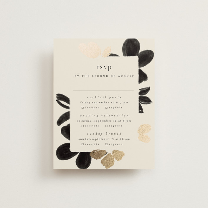 Statement Foil-Pressed Multi-Event RSVP Cards by Vera Lim | Minted