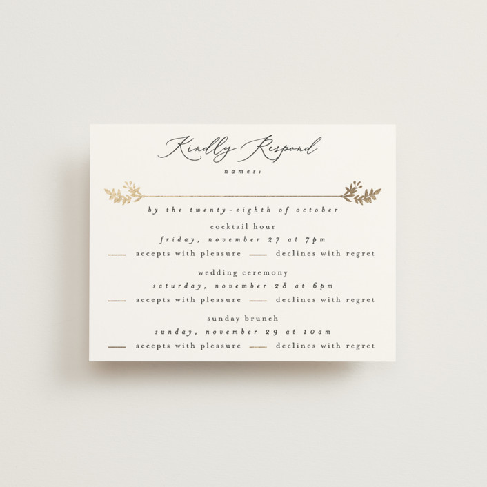 formal fancy monogram Foil-Pressed Multi-Event RSVP Cards by Phrosné ...