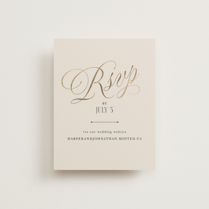 Mirin Foil-Pressed RSVP Online Enclosure Cards by Kate Ahn | Minted