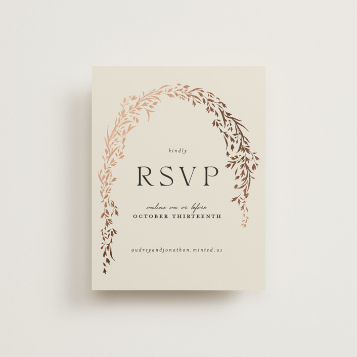 Trailing Vines Foil-Pressed RSVP Online Enclosure Cards by Erin L ...