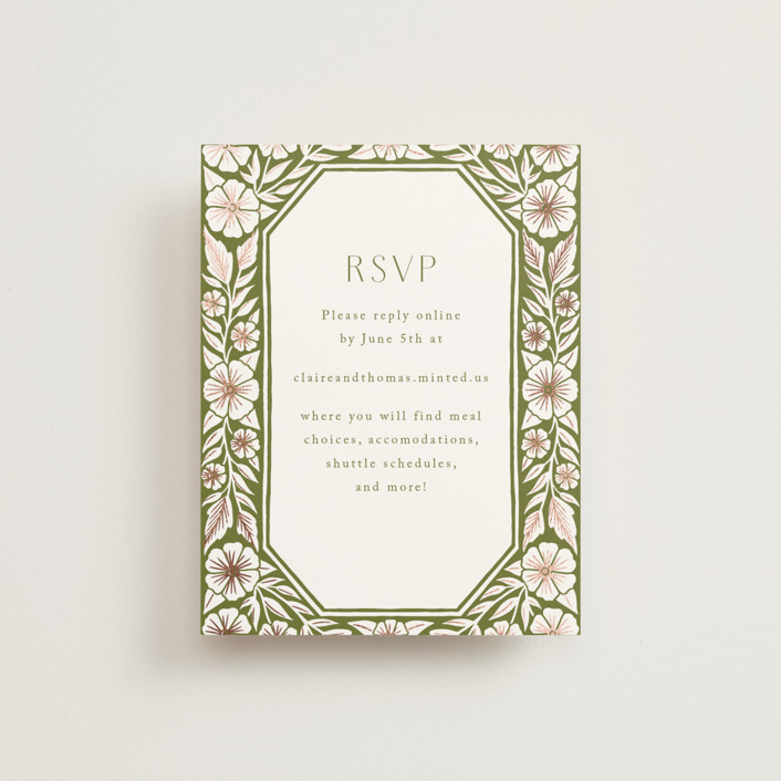 Inlay Frame Foil-Pressed RSVP Online Enclosure Cards by Katharine ...