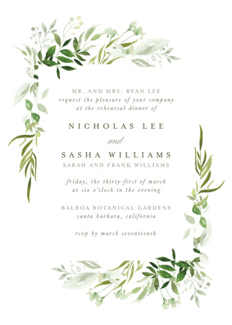 Verdure Rehearsal Dinner Invitations by Leah Bisch | Minted
