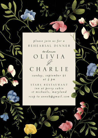A Botanical Event Rehearsal Dinner Invitations by Chris Griffith | Minted