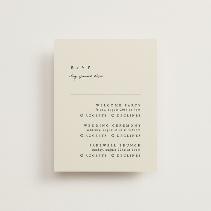 Simply Multi-Event RSVP Cards by Brianne Larsen | Minted