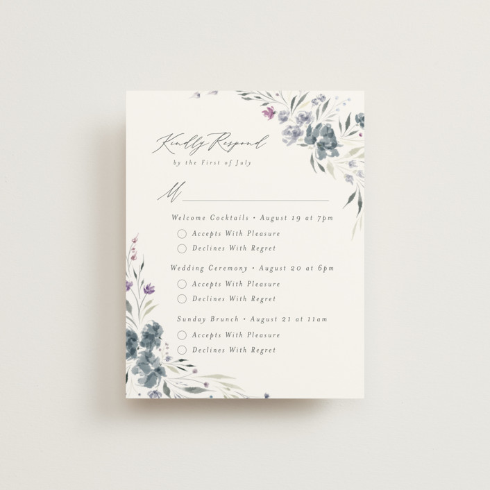 Violet Cascade Multi-Event RSVP Cards by Nicoletta Savod | Minted