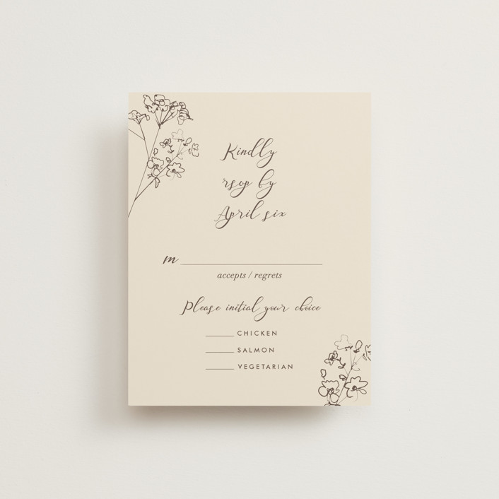 Sketched Florals RSVP Cards by Baumbirdy | Minted