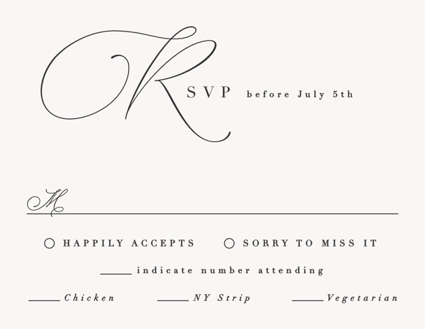 Flowing Initials RSVP Cards by Hooray Creative | Minted