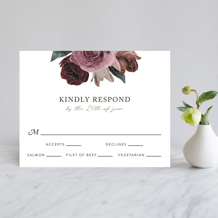 floral corner RSVP Cards by Cass Loh | Minted