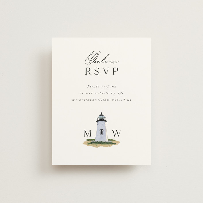 East Coast Lighthouse RSVP Online Enclosure Cards by Becky Nimoy | Minted