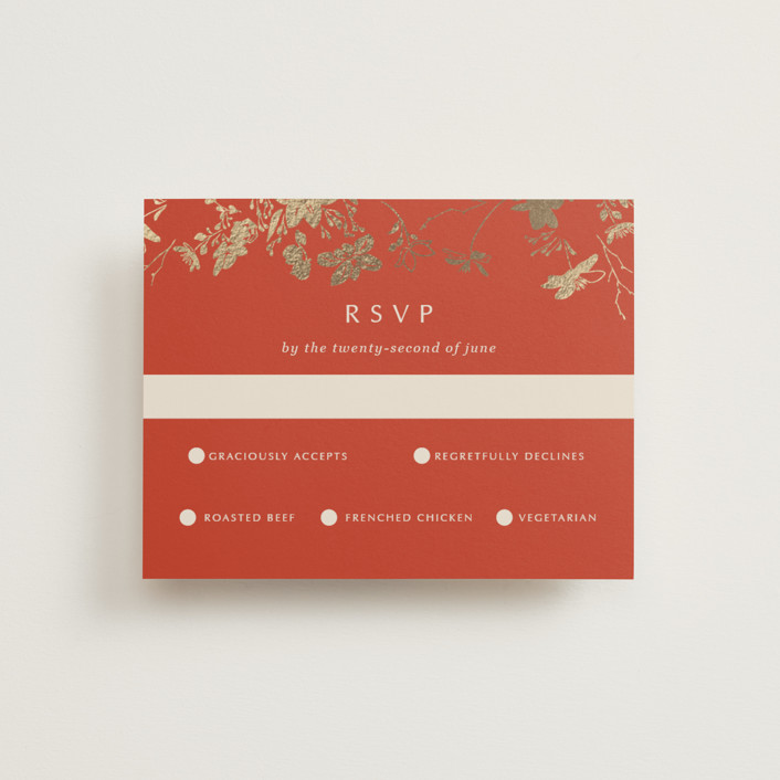 Abstract Flora Foil-Pressed RSVP Cards by Stellax Creative | Minted