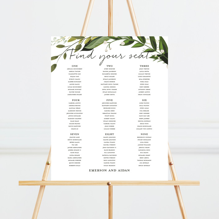 Vines of Green Custom Seating Chart by Susan Moyal | Minted
