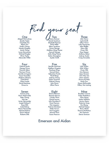 Funky Names Custom Seating Chart by Phrosne Ras | Minted