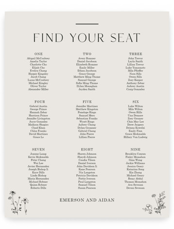 Floral Type Arch Custom Seating Chart by Baumbirdy | Minted