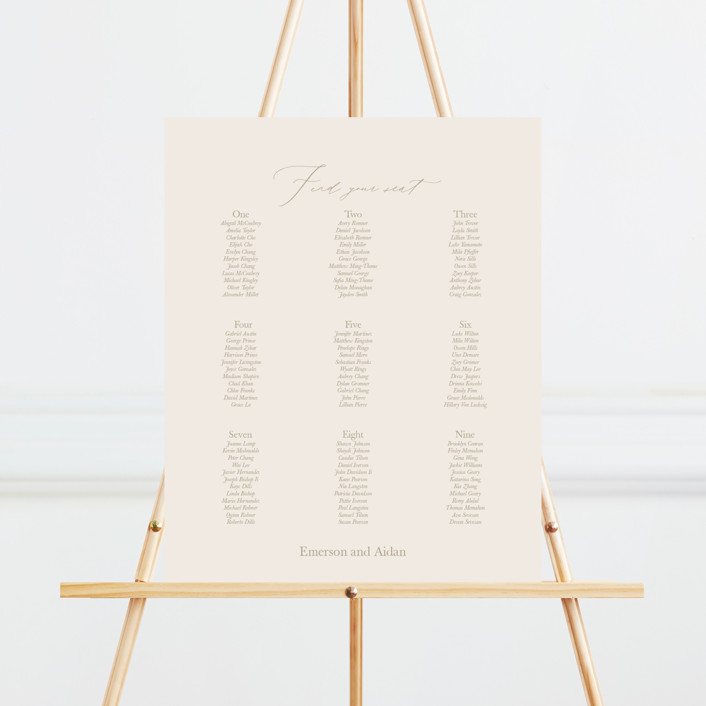 Scripted Names Custom Seating Chart by Hooray Creative | Minted