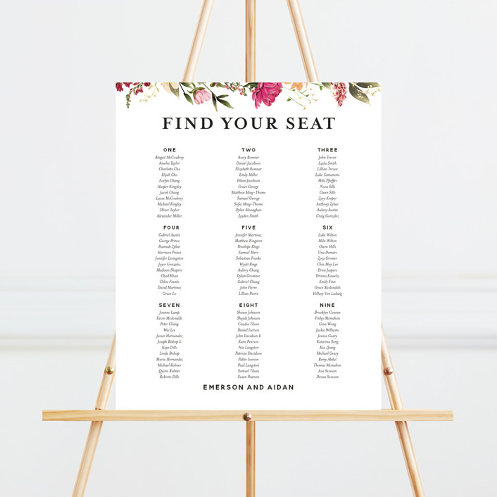 Lush Custom Seating Chart by Susan Moyal | Minted