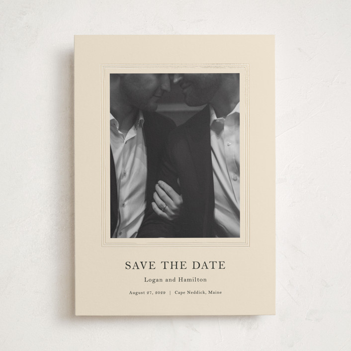 Cove Foil-Pressed Save The Date Cards by Jennifer Lew | Minted