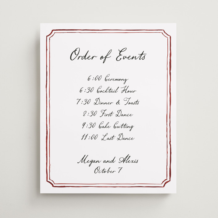 Handwritten Schedule Signs by Cass Loh | Minted