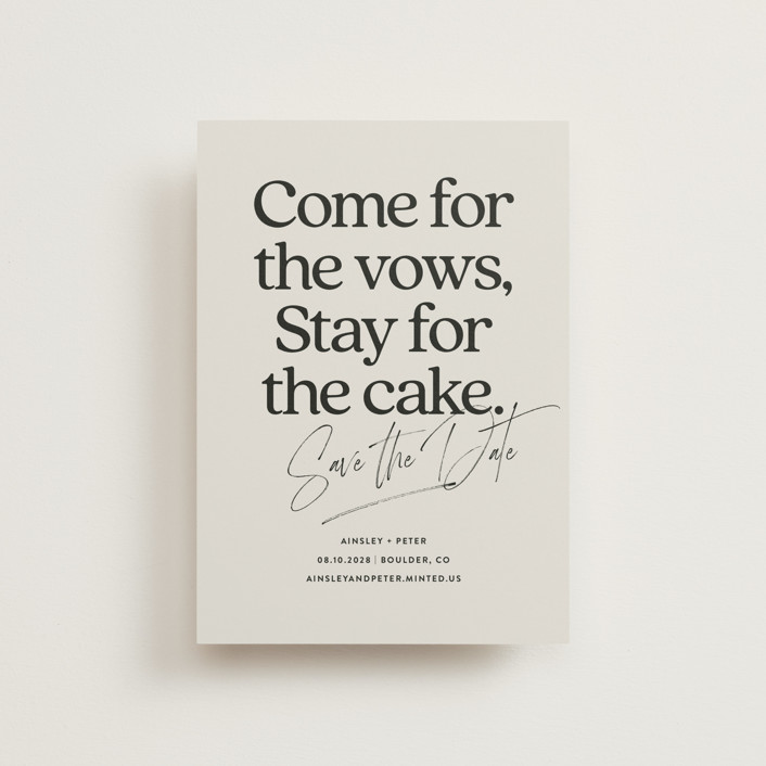 Stay for Cake Save the Date Petite Cards by Jackie Crawford | Minted