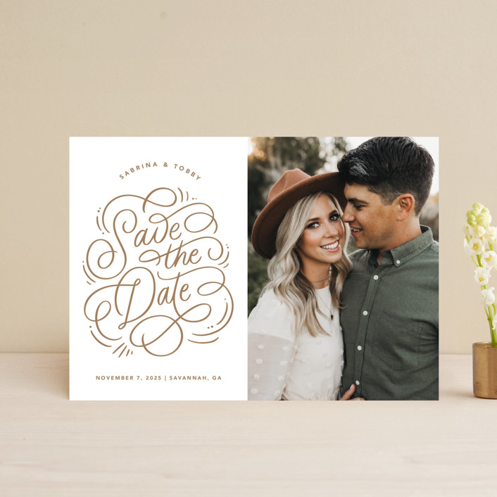Elegantly Scripted Save the Date Petite Cards by Kristen Smith | Minted
