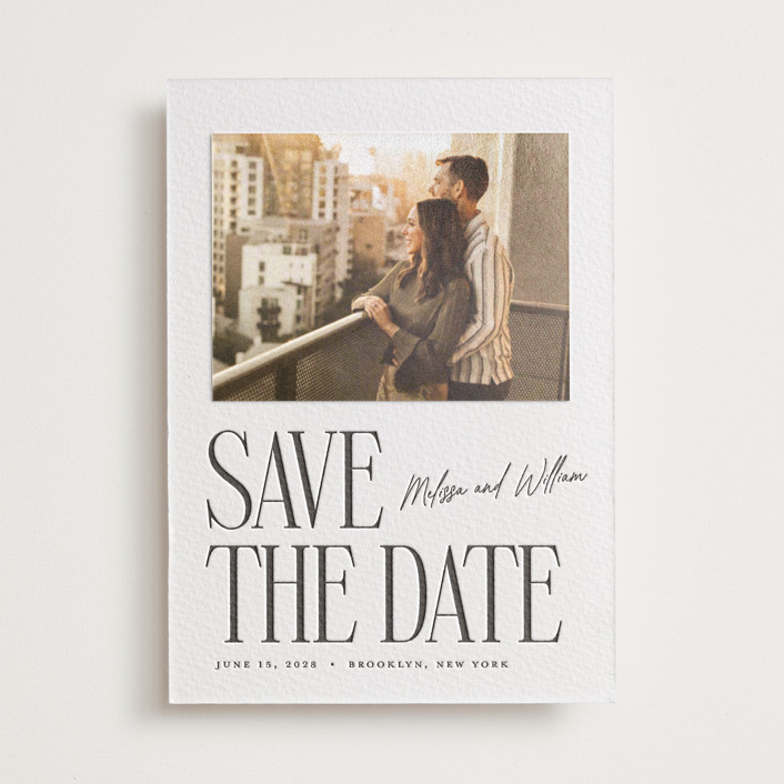 Merry Stack Letterpress Save the Date Photo Mount Cards by Ekko Studio ...