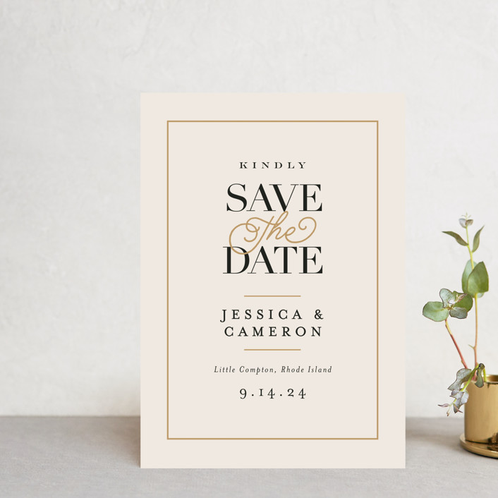 Ivory Details Save The Date Postcards by Jennifer Wick | Minted