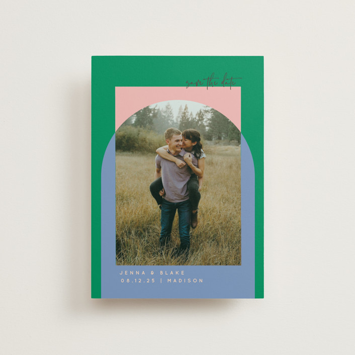 Modern Overlay Save The Date Postcards by Baumbirdy | Minted