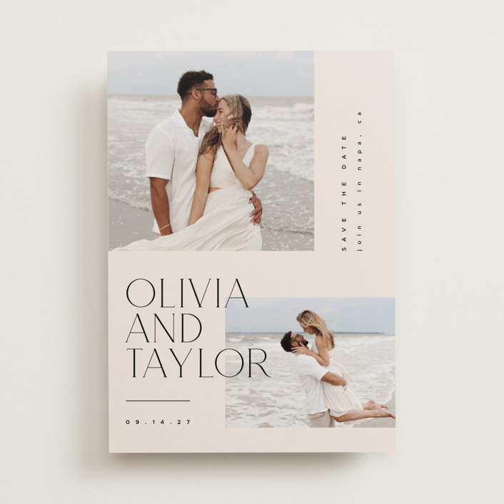 Overlapping Save The Date Cards by Kelly Schmidt | Minted