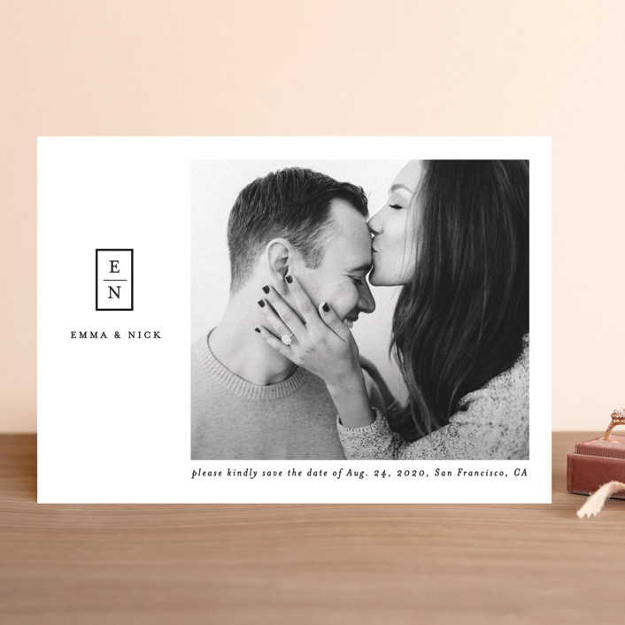 Simply Monogrammed Save The Date Cards by Ana Sharpe | Minted