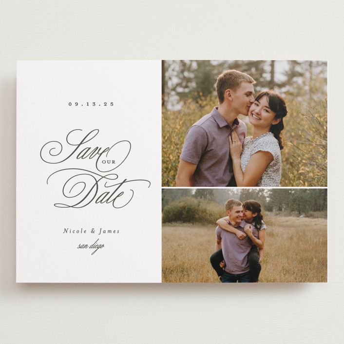 Classic Script Grand Save The Date Cards by Brianne Larsen | Minted