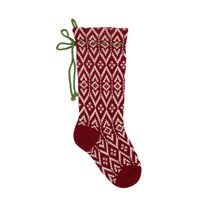 Red Patterned Stocking Stockings by Melange Collection | Minted