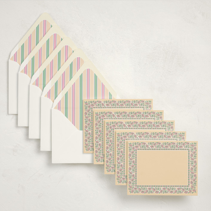 Floral Block Print (set of 10) Stationery Set by Creo Study | Minted