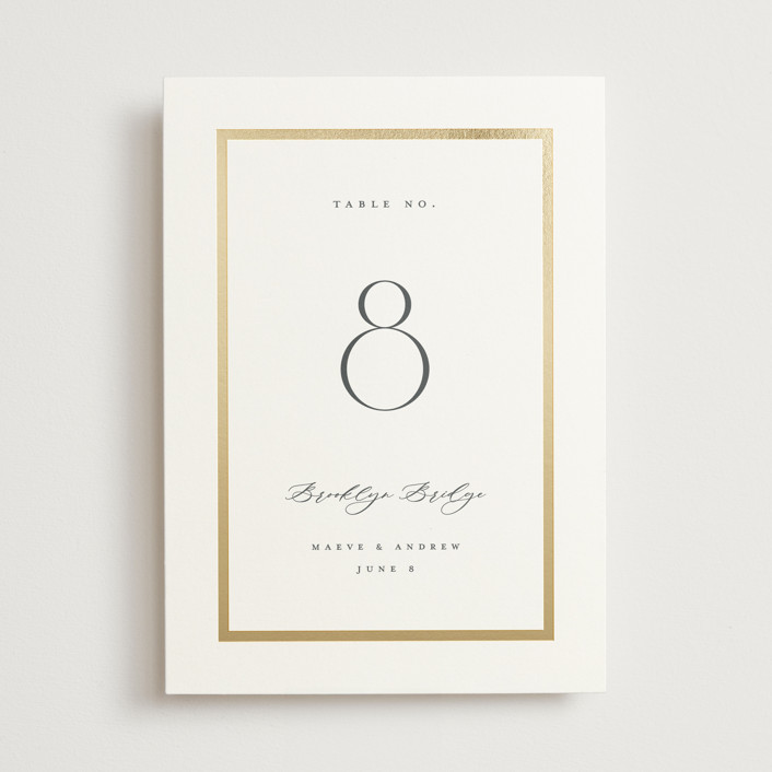 Chisel Foil-Pressed Table Numbers by Kristie Kern | Minted