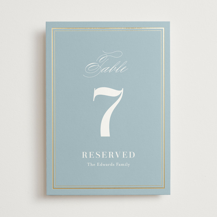 Polished Foil-Pressed Table Numbers by Jennifer Postorino | Minted