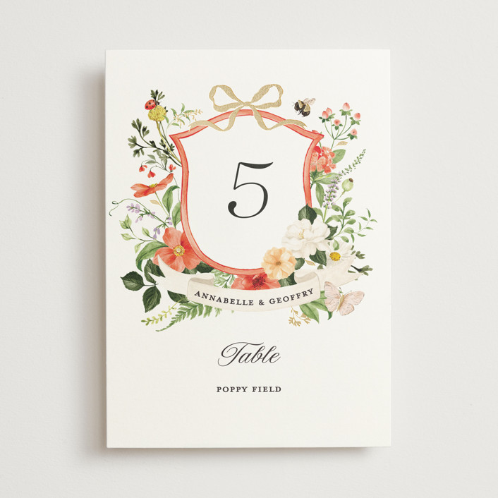Fleur Foil-Pressed Table Numbers by Sarah Knight | Minted