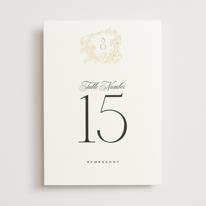 Rococo Foil-Pressed Table Numbers by Jenna Holcomb | Minted