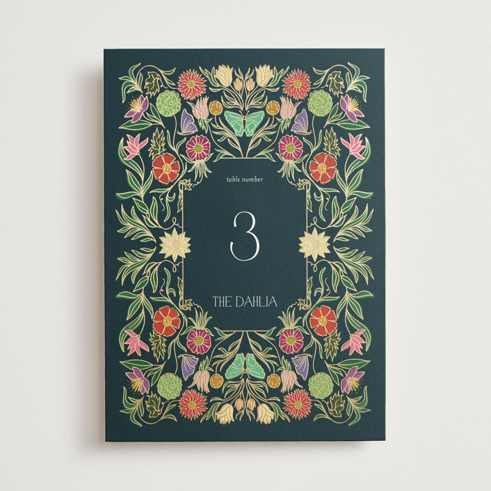 Gilded Tapestry Foil-Pressed Table Numbers by Simona Camp | Minted