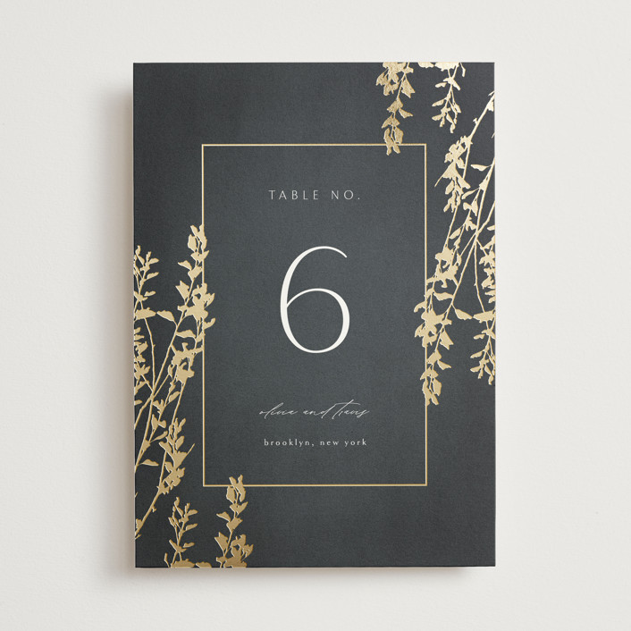 Quince Foil-Pressed Table Numbers by Kelly Schmidt | Minted