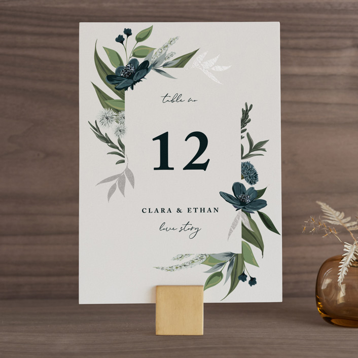 Soft Greenery Foil-Pressed Table Numbers by Susan Moyal | Minted